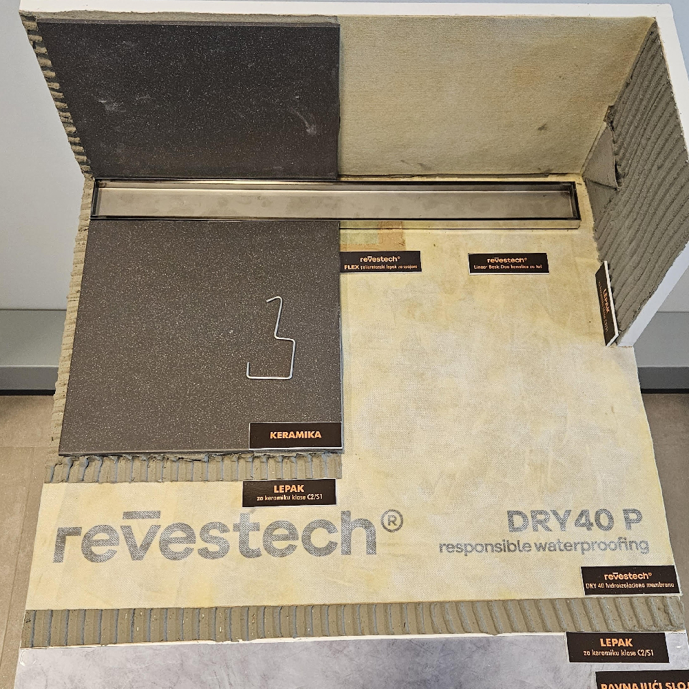 Revestech Linear Basic Duo 90 cm kupatilska kanalica sa 3m2 membrane ...